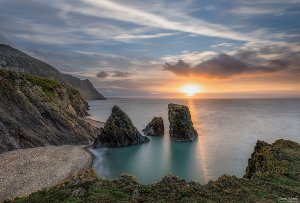 Trefor Sea Stacks, North Wales sunset. - FocusBug